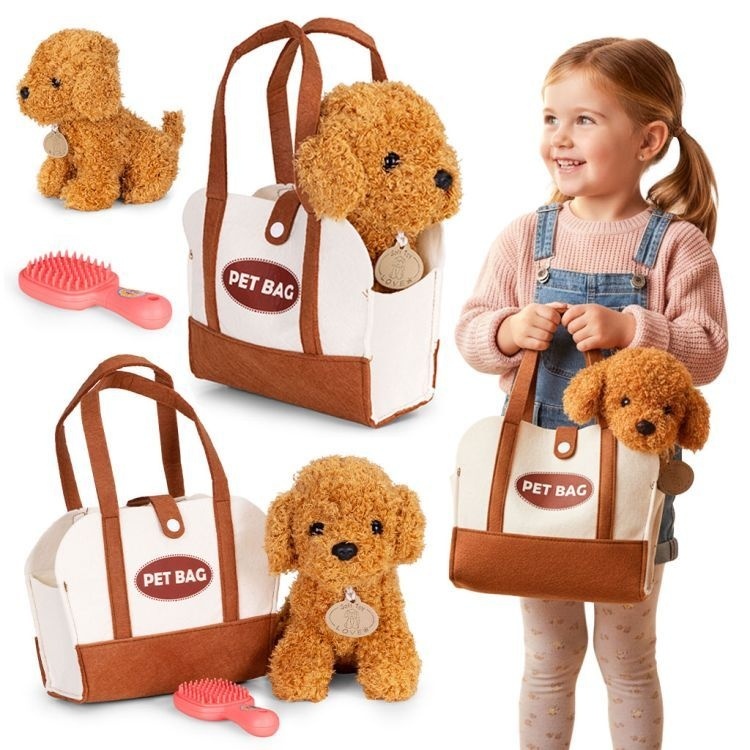 ECO TOYS Plišana igračka za decu, štene Brown Poodle, torba + četka za negu HC750227ID: EK000797987
