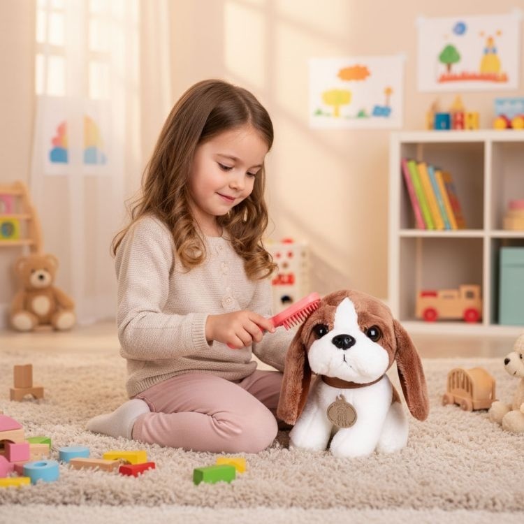 ECO TOYS Plišana igračka za decu, štene Beogle, torba + četka za negu HC750228ID EK000797984