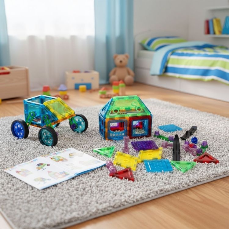 ECO TOYS Set magnetnih kocki za decu – kuća i auto, 48 delova HC397265ID: EK000798003
