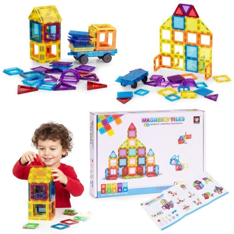 ECO TOYS Set magnetnih kocki za decu – kuća i auto, 45 delova HC428179ID: EK000797989