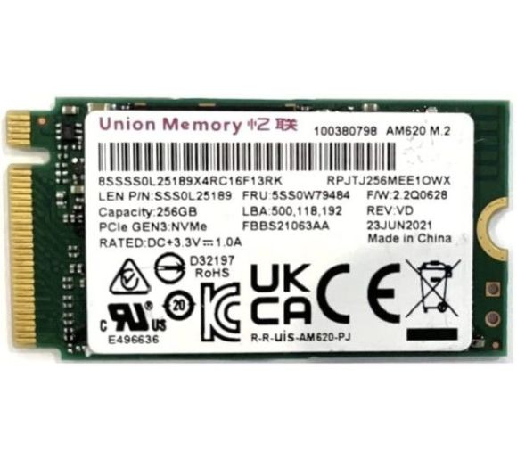 SSD Union Memory M.2 512GB NVme 2242 RPJYJ512MML1QWQ Bulk