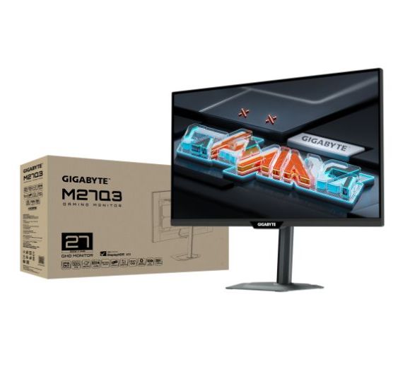 Gigabyte - 27” 300Hz QHD 2560x1440 SS IPS, nVidia G-Sync Compatible, VESA Display HDR400, Four-sided cooling, KVM