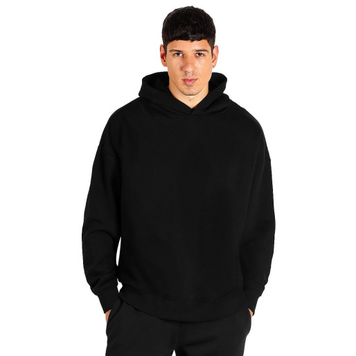 BIG HOODY, ŠIROKA DUKSERICA SA KAPULJAČOM OD ORGANSKOG PAMUKA, 300 G/M2, CRNA