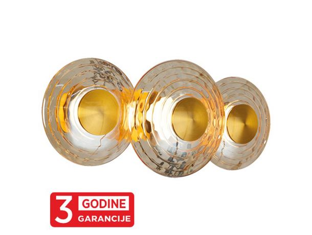 ECLIPTICA MAW9451-3 staro zlato+amber zidna lampa 3x6W 3000K LED 3y Mitea Lighting