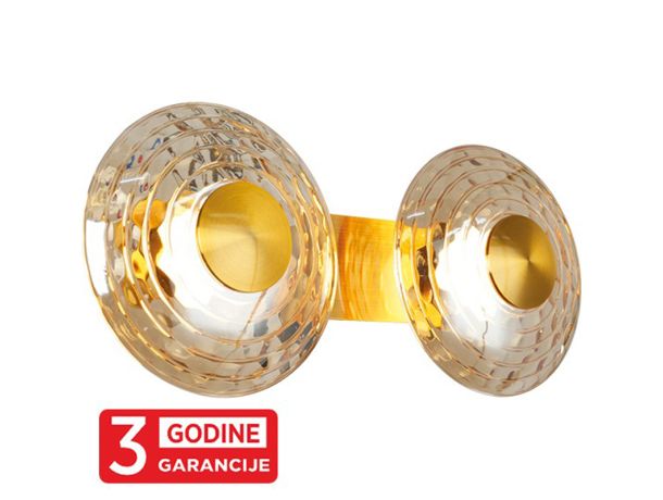 ECLIPTICA MAW9451-2 staro zlato+amber zidna lampa 2x6W 3000K LED 3y Mitea Lighting