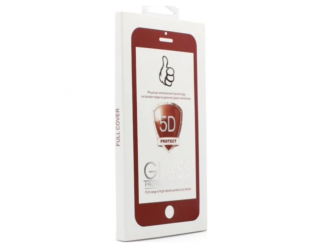 Red Tempered Glass zaštitno staklo za iPhone 6 Plus, 6S Plus - 5D, crni