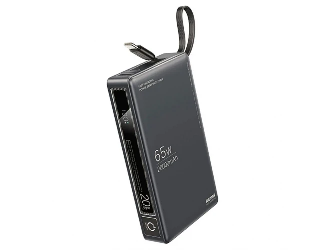 Remax Wingle Rpp-87 65W+22.5W Fast Charging 20000mAh Powerbank crni