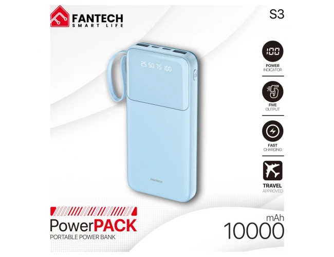 Fantech S3 10W 10000mAh Powerbank plavi