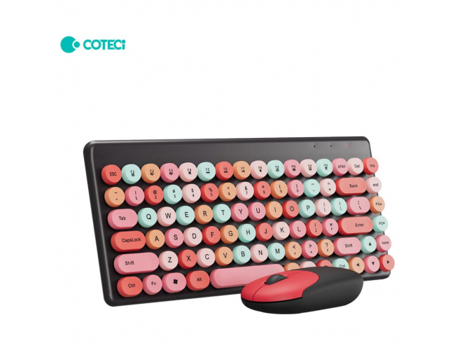 Coteci 0F-053 žičani set tastatura i miš crno crvena
