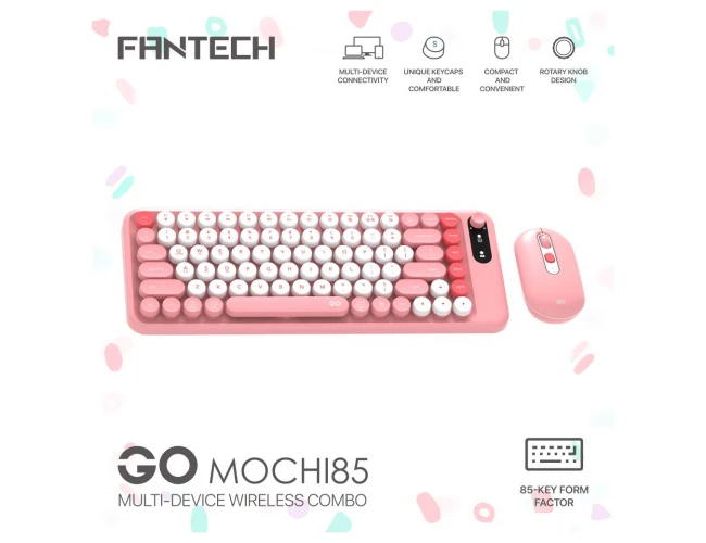 Fantech WK-898 GO mochi85 bežična tastatura i miš pink