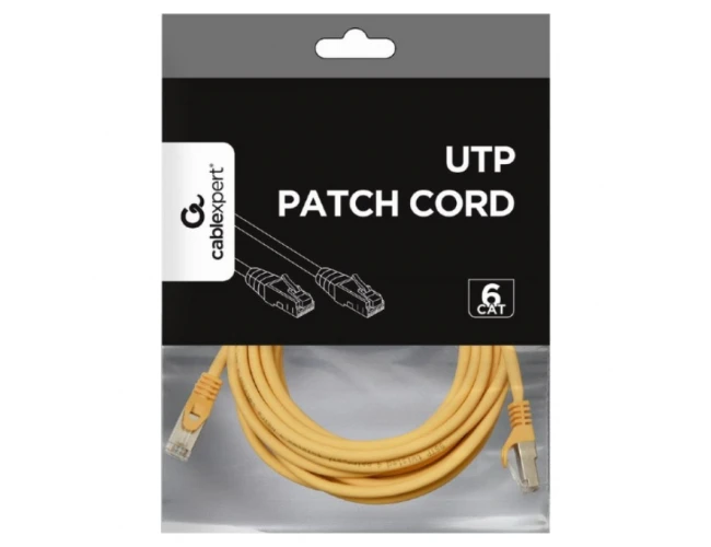 Gembird PP6U - 5M - Y mrezni kablovi gotovi cat 6 - CAT6 UTP, patch cord, 5m, žuti