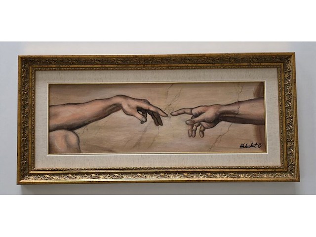 Ulje na platnu - Stvaranje Adama, prelepa slika!