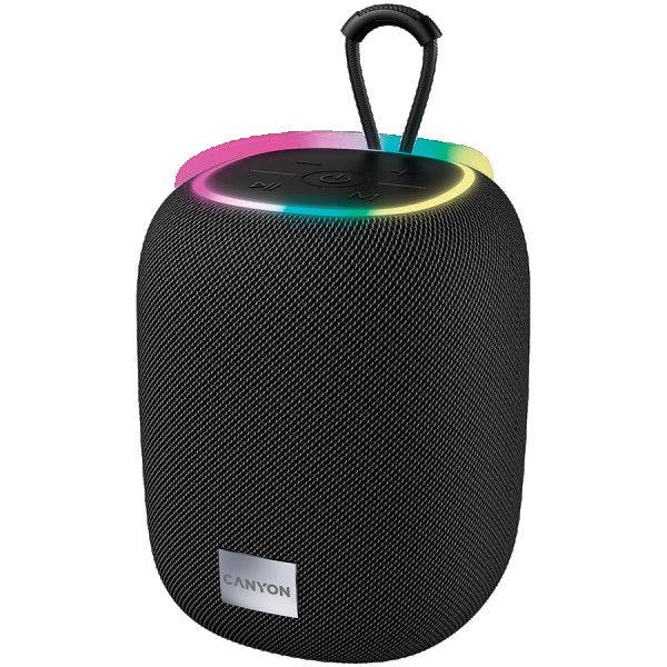 CANYON BSP-8, Bluetooth Speaker, BT V5.2, BLUETRUM AB5362B, TF card support, Type-C USB port, 1800mAh polymer battery, Max Power 10W, Black, cable length 0.50m, 110*110*135mm, 0.57kg ( CNE-CBTSP8B )