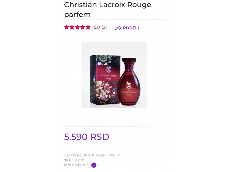 Avon Cristian Lacroix Rouge parfem (100ml)- novo