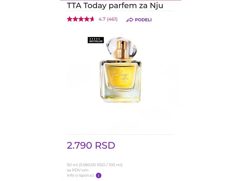 Avon TTA Today ( 50ml) - novo