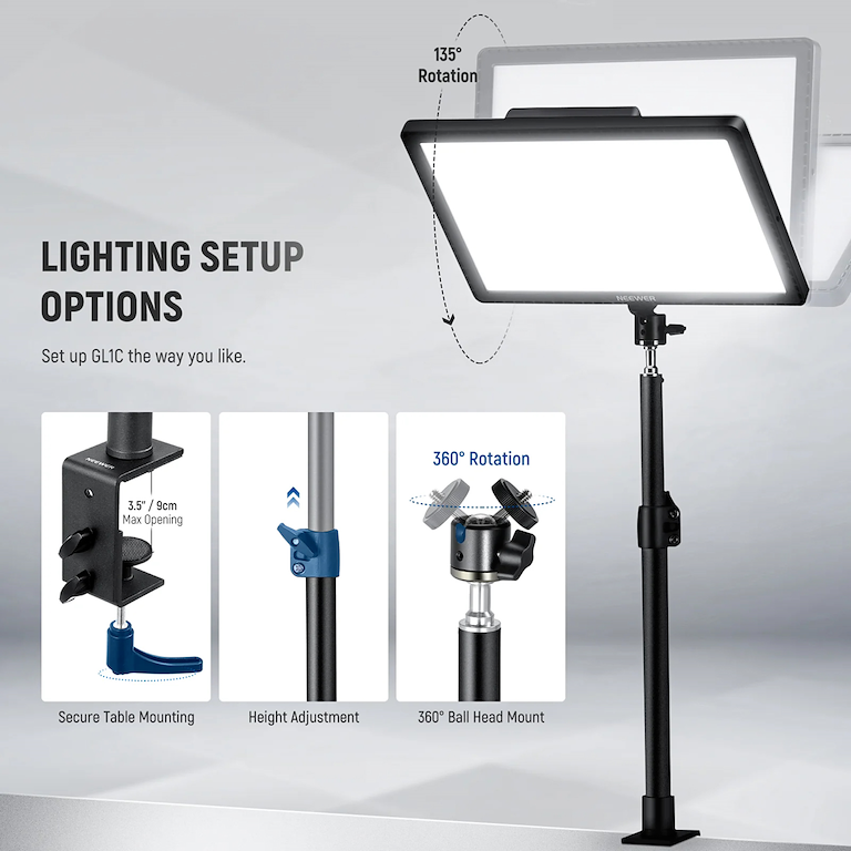 Neewer GL1C, 48 watt RGB LED svetlosni panel za gejmere i streaming