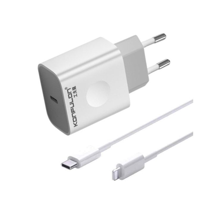 Konfulon C69D brzi kućni punjač 20W + DC13 Lightning KABL