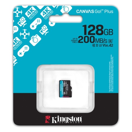 Micro SD 128GB KINGSTON Canvas Go! Plus SDCG4/128GB, sa adapterom, up to 200MB/s read, za 4K snimanje
