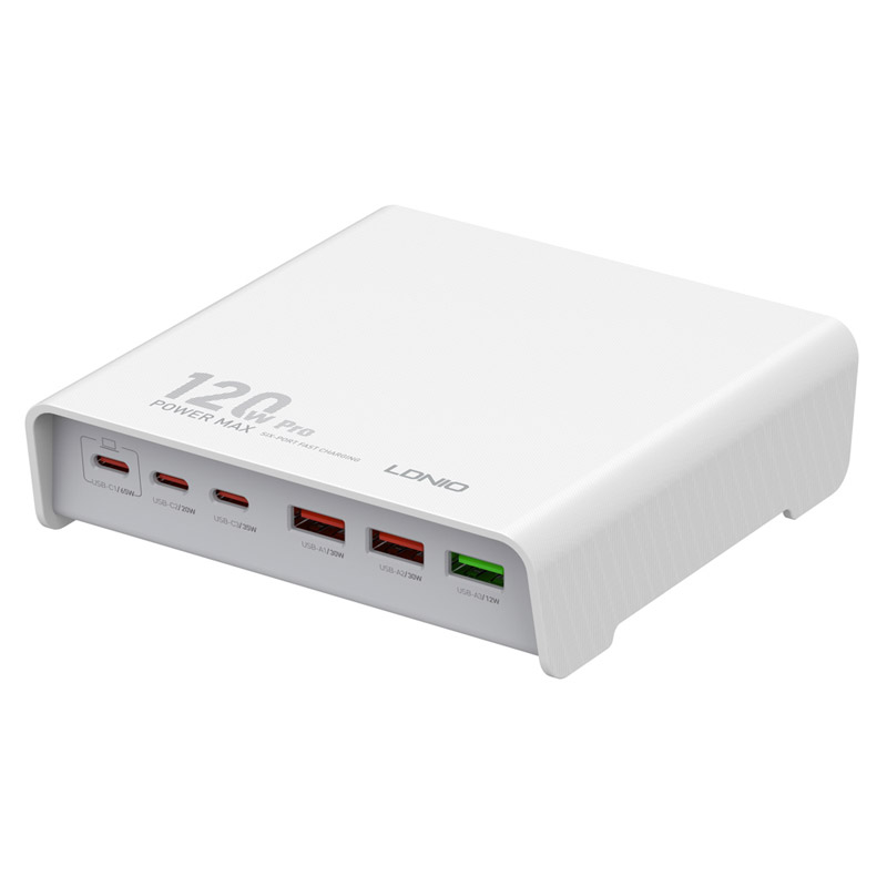 Kucni punjac LDNIO Q605, QC4+, PD3.0, SCP, PPS, VOOC, 120W total power beli