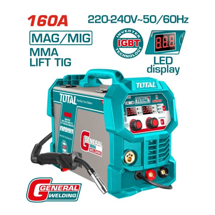 Total inverterski MAG/MIG/MMA/TIG Lift aparat za zavarivanje 160A