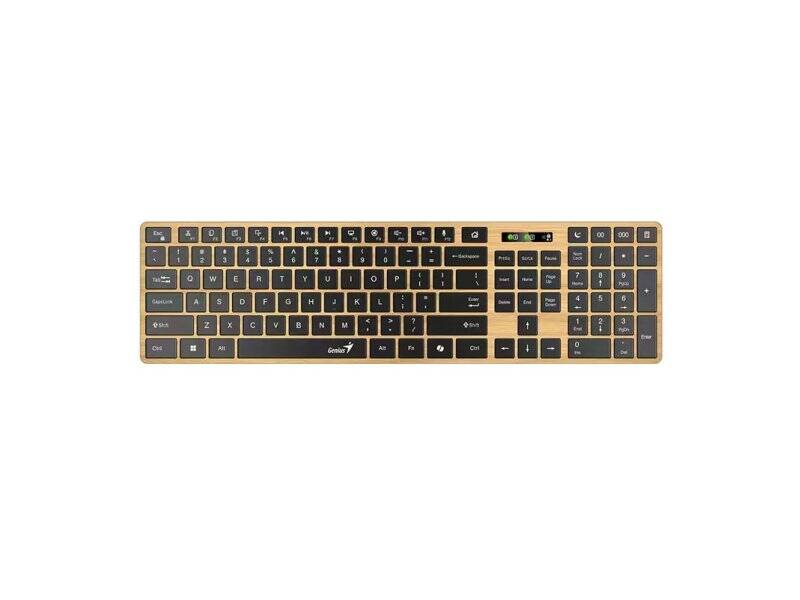GENIUS TASTATURA SLIMSTAR 7250BT, AI, PINE WOOD US WIRELESS