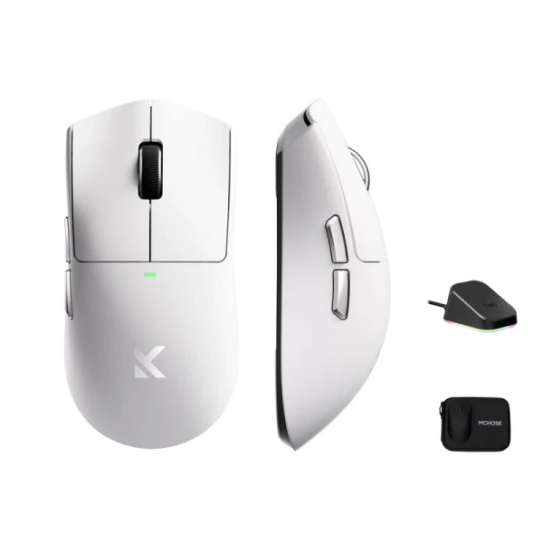 BEŽIČNI GAMING MIŠ MCHOSE K7 ULTRA LIGHTWEIGHT WHITE