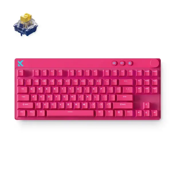 GAMING TASTATURA MCHOSE MIX 87 HALL EFFECT MAGNETIC SWITCH ROSE RED