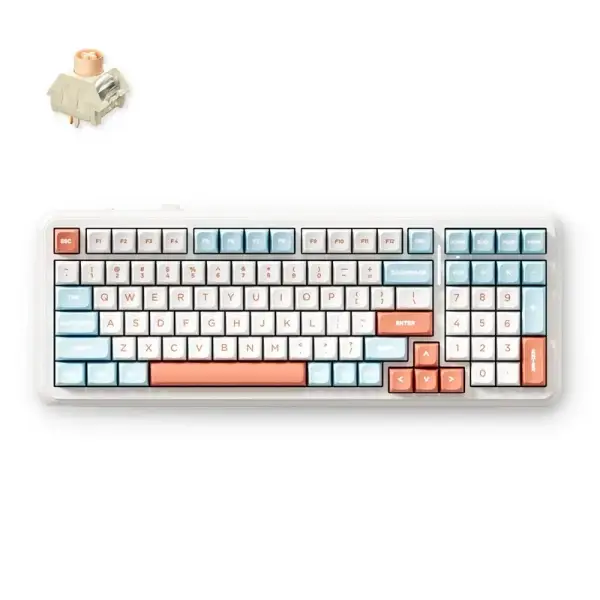 BEŽIČNA GAMING TASTATURA MCHOSE K99 V2 MEHANIČKA HORIZON ORANGE