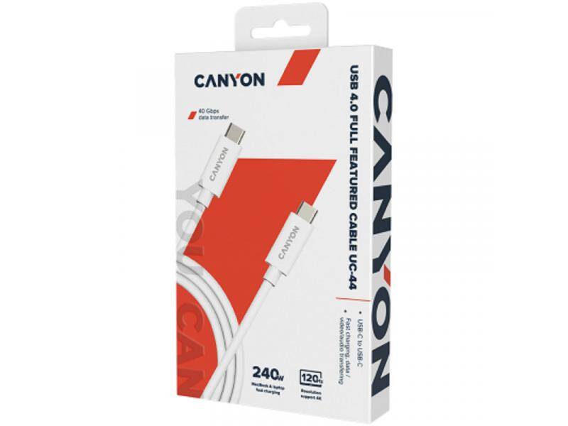 CANYON UC-44, USB TIP-C KABL, 1M, BELI (CNS-USBC44W)