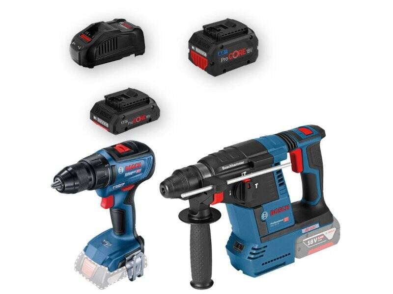 BOSCH PLAVI ALAT SET AKU ALATA GBH 18V-26 + GSR 18V-50, 1×8,0AH + 1×4,0 AH PROCORE 18V, 0615990N1X