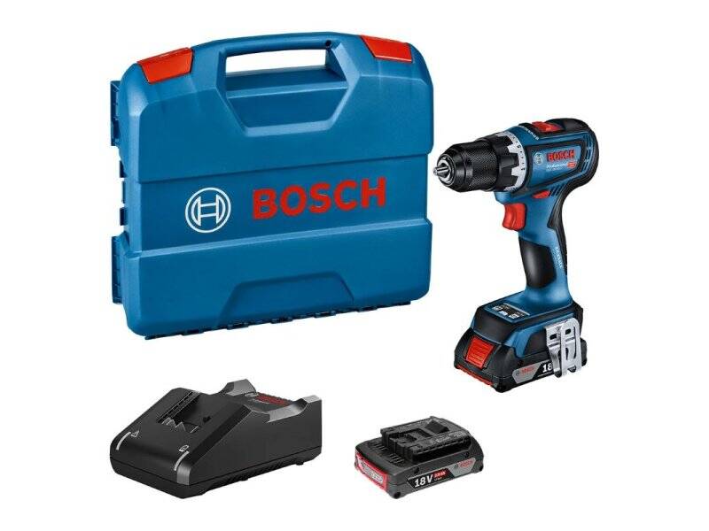 BOSCH PLAVI ALAT GSR 18V-90 C AKUMULATORSKA BUŠILICA/ODVRTAČ 2×2,0 AH + PLASTIČNI KOFER 06019K6020