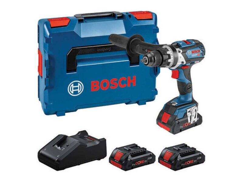 BOSCH PLAVI ALAT AKUMULATORSKA VIBRACIONA BUŠILICA GSB 18V-110 C + 3X PC 18V 4.0 AH + GAL 18V-40 + L-BOXX, 0615A5002X