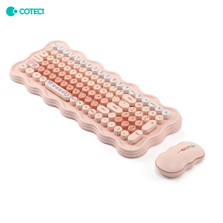 Combo mis i tastatura Coteci OF-056 roze