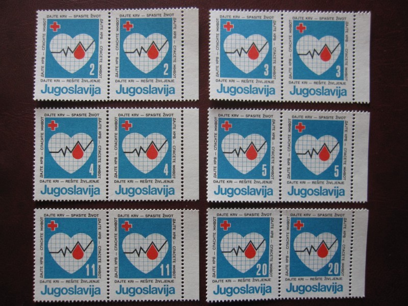 JUGOSLAVIJA 1986 CRVENI KRST čista serija x2