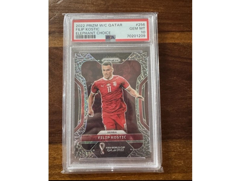 Panini Prizm World Cup Qatar 2022 Filip Kostic PSA 10
