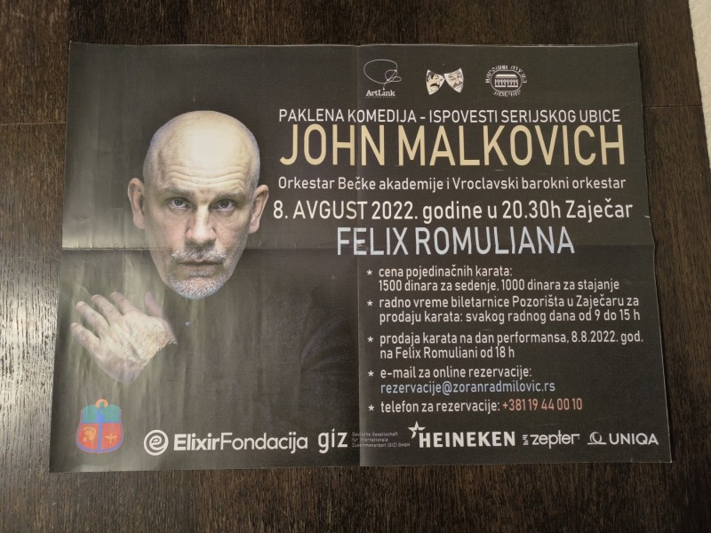 Bioskopski Plakat - John Malkovich -
