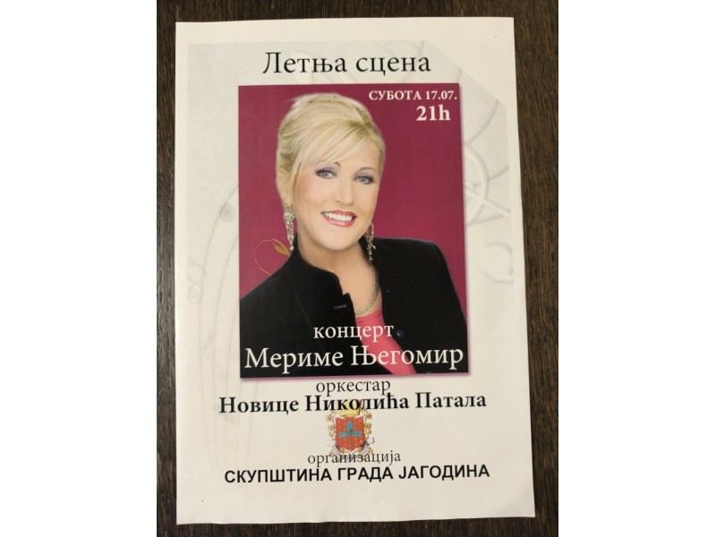Bioskopski Plakat - Merima Njegomir Koncert -