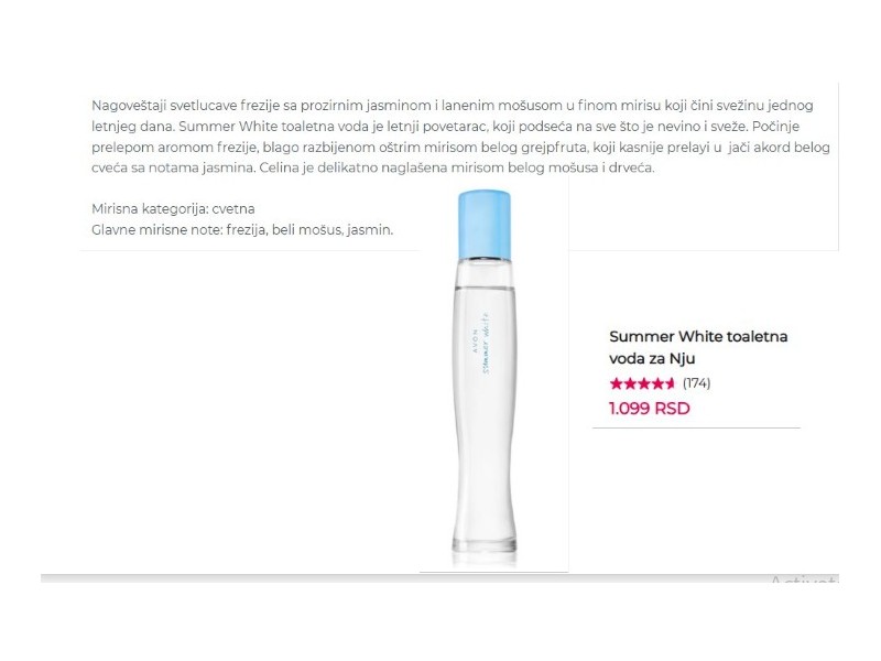 Summer White toaletna voda Avon