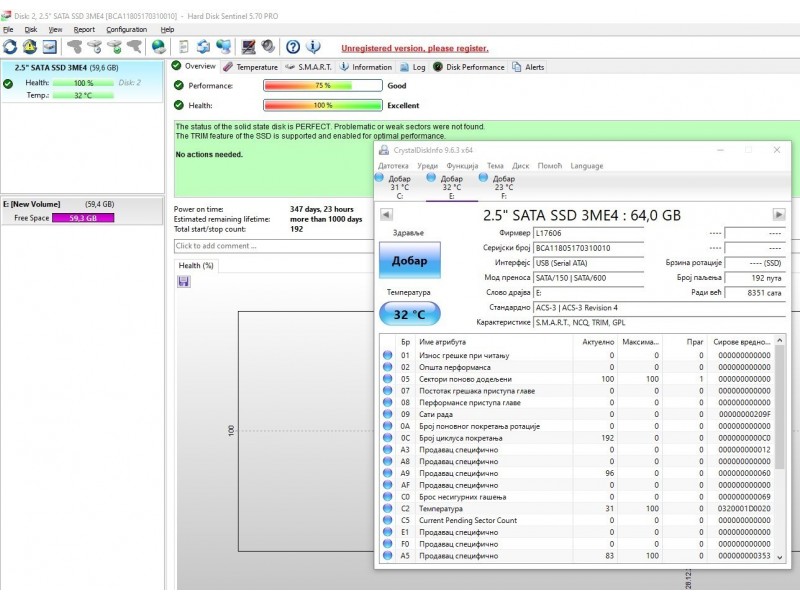 Innodisk 2.5" SATA SSD 3ME4 64GB - Industrijski