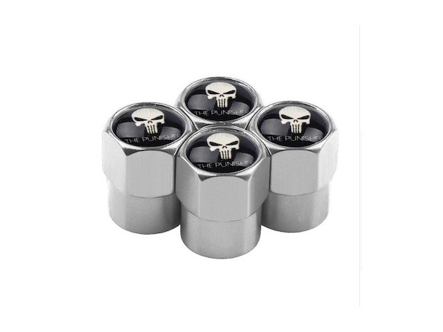 Silver kapice za ventile - Punisher Skull