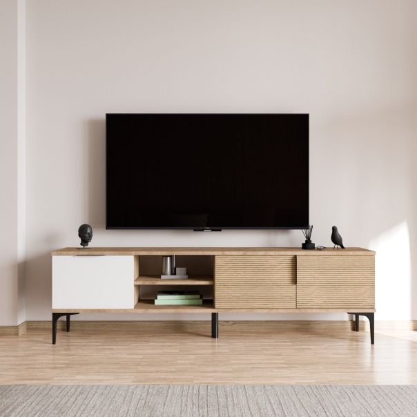 HANAH HOME TV komoda Tarz, svetlobraon/bela