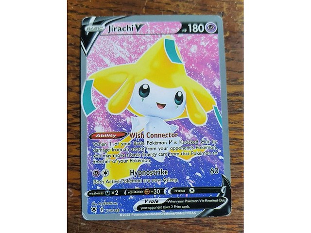 Pokémon card from Jirachi V Full Art Ultra Rare
