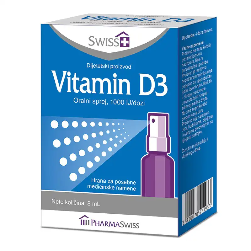 SWISS VITAMIN D3 Oral Sprej 1000ij 8ml