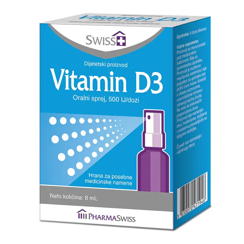 SWISS VITAMIN D3 Oral Sprej 500ij/8ml