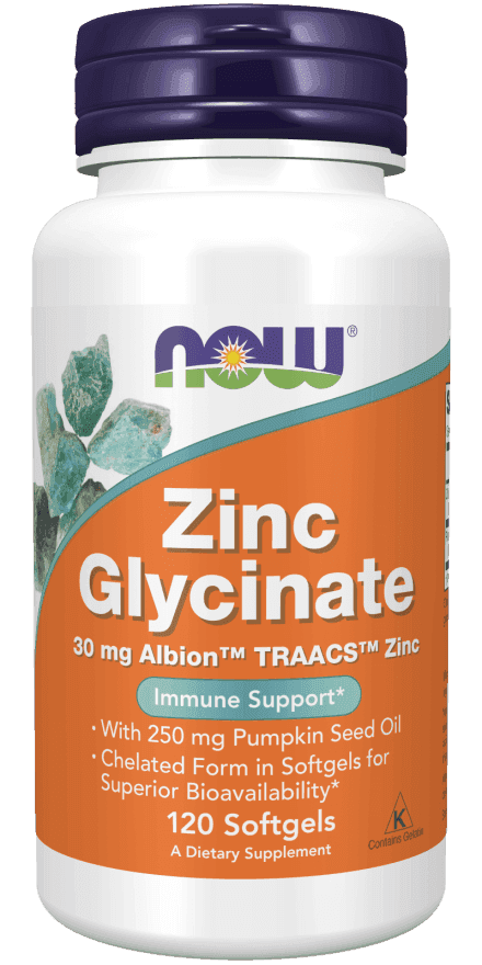 NOW Zinc Glycinate 30mg, 120kapsula