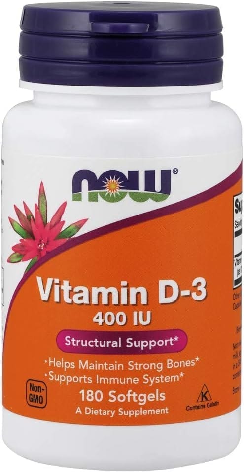NOW Vitamin D3 400IU 180kapsula