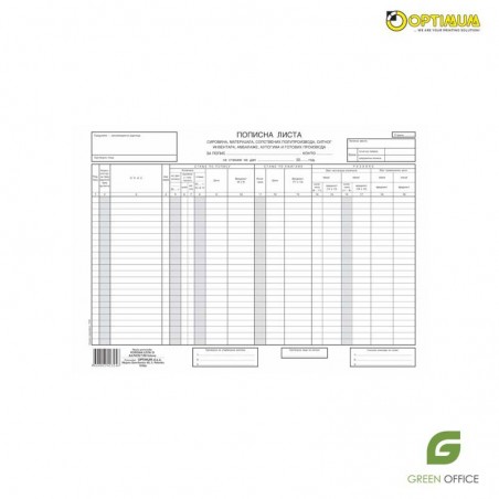 POPISNA LISTA SIROVINA, MATERIJALA, SITNOG INVENTARA A3 NCR