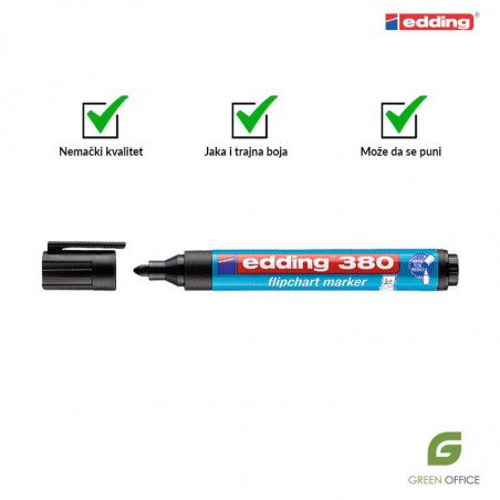 FLIPCHART MARKER EDDING 380 CRNE BOJE