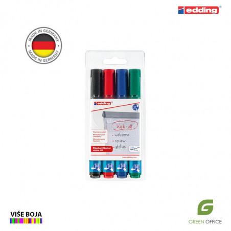 FLIPCHART MARKER EDDING 383 KOSI VRH SET 1/4 RAZNE BOJE
