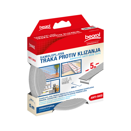 Samolepljiva traka protiv klizanja Anti-Skid - 25mmx5m / Bela